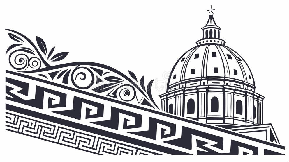 Classical Architectural Detail with Geometric Pattern Vector Design ...