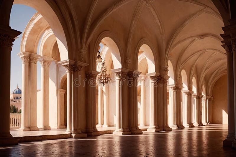 Classical Architectural Details. White Arches and Columns Stock ...