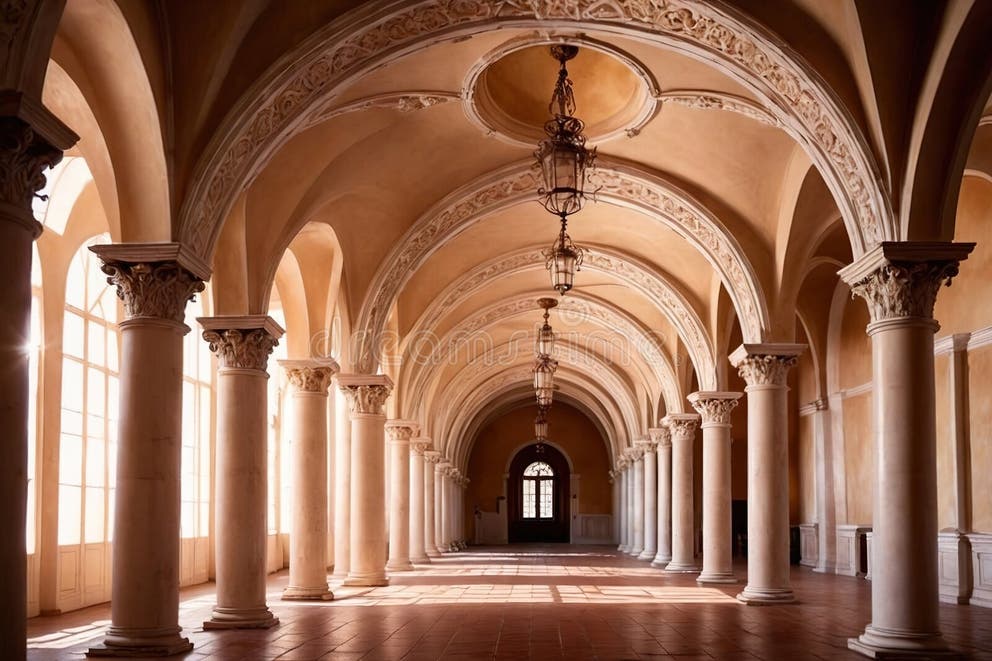 Classical Architectural Details. White Arches and Columns Stock ...