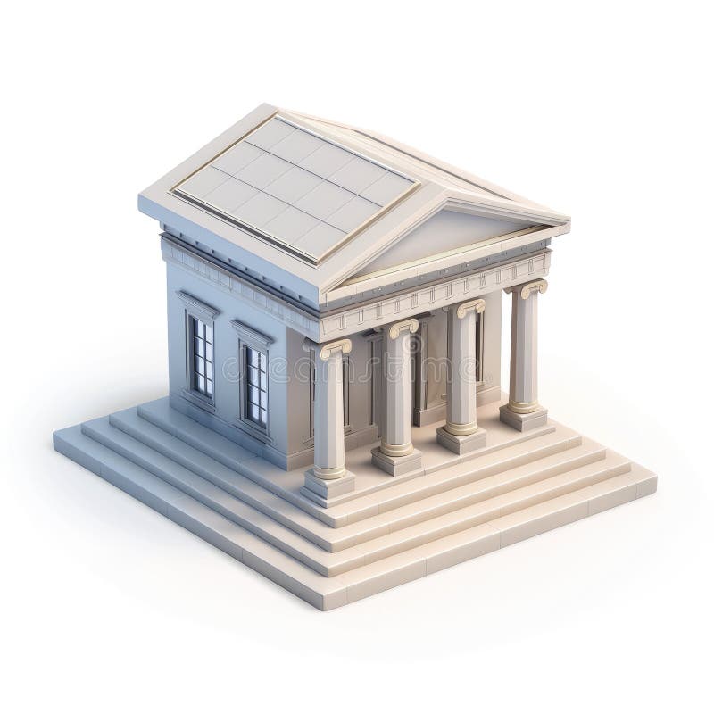 Elegant Classical Building with Columns and Steps Stock Illustration ...