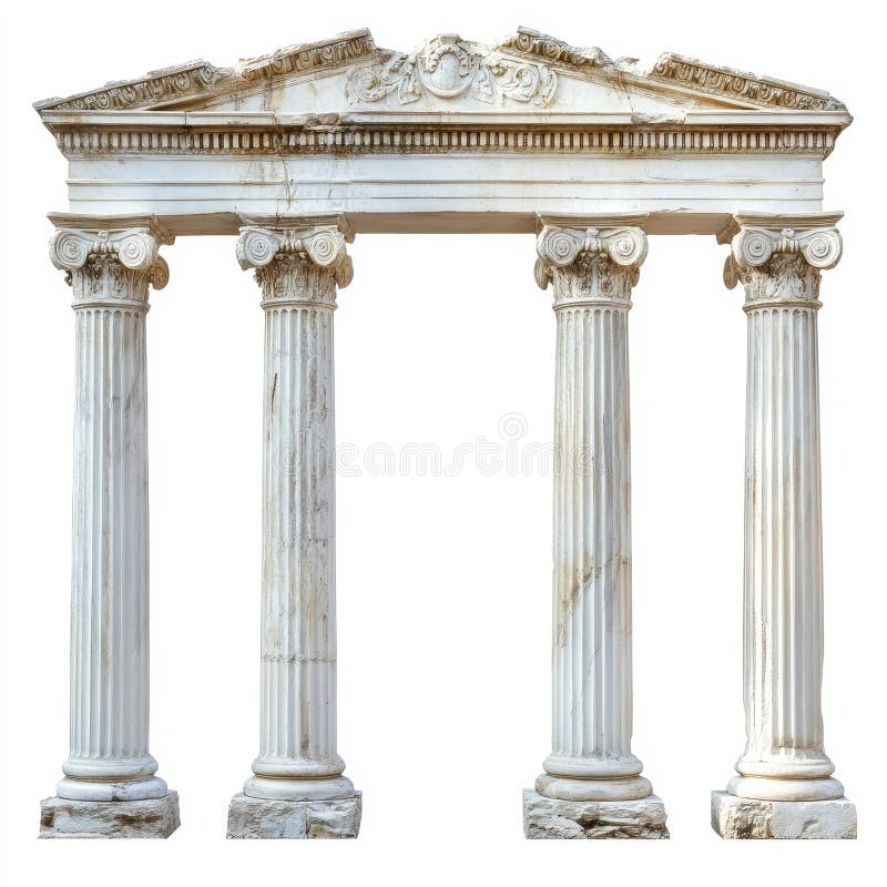 A Classical Architectural Structure Featuring Four Columns and ...