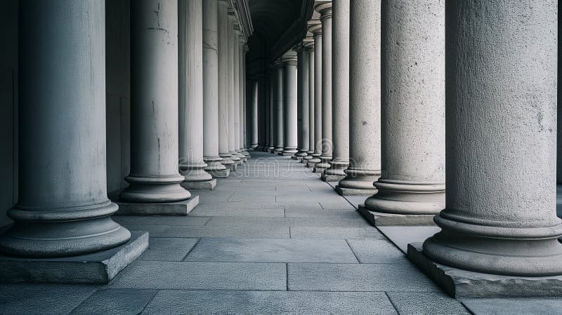 Classical Architecture with Columns and Archways Stock Illustration ...