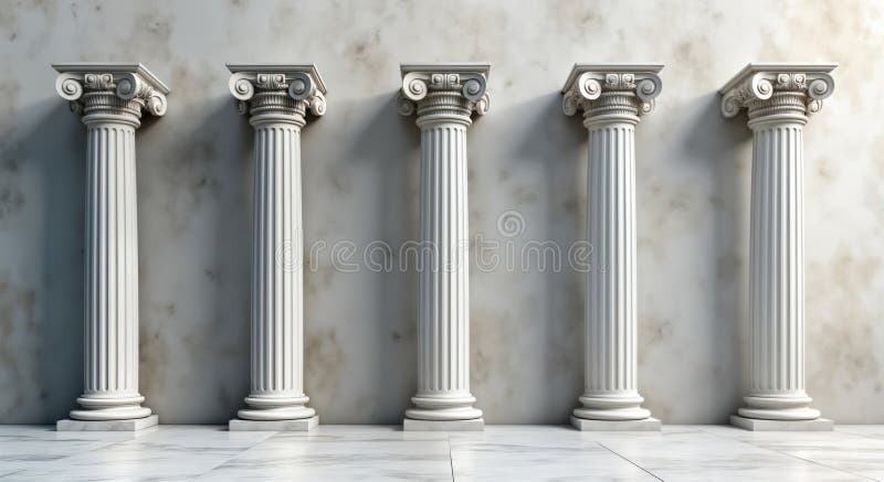 Classical Architecture Design. Row of Ancient Roman White Marble ...
