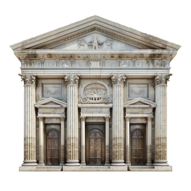 Classical Architecture Facade on Transparent Background Stock Photo ...