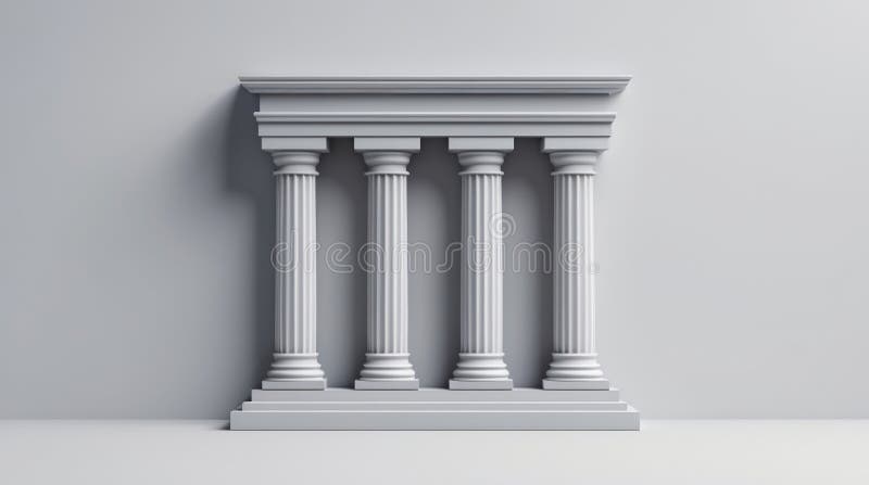 Classical Architecture with Pillars: Minimalist Design for Artistic and ...