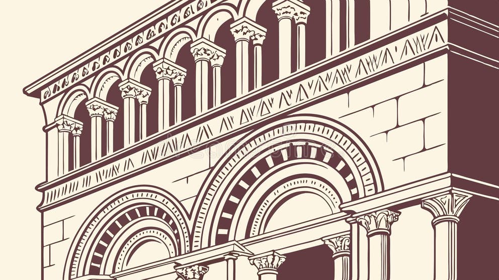 Classical Archway and Columns, Architectural Element Vector Design ...