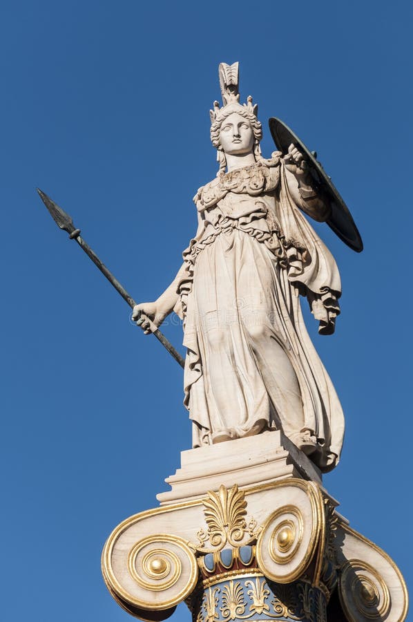 Athena Statue, the Goddess of Wisdom and Philosophy Stock Image - Image ...