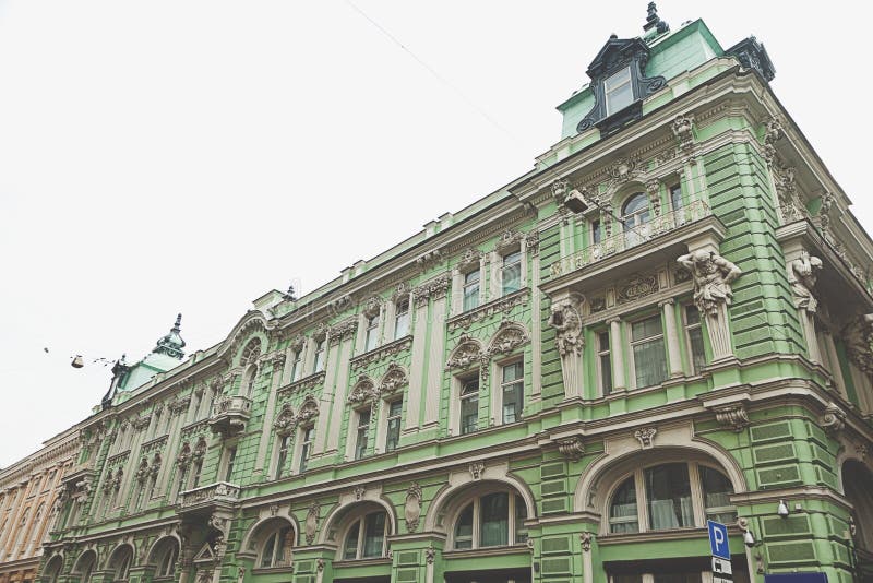 Classical Background of an Old Building with Windows from Moscow ...
