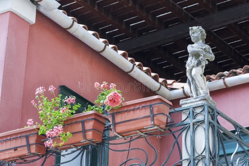 Classical balcony stock image. Image of cupid, marble - 61057063