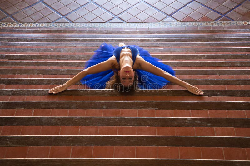 Classical Ballet Dancer with Turkey Blue Tutu and Rehearsing for the ...