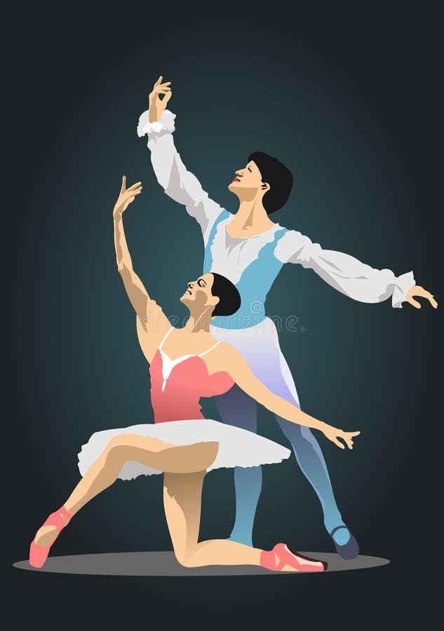 Classical Ballet Dancers. Vector Stock Vector - Illustration of ballet ...