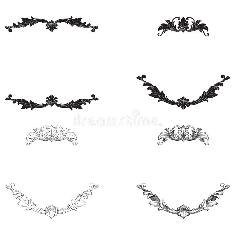 Classical Baroque Vector Set of Vintage Elements for Design. Stock ...