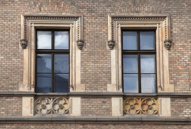 Classical Baroque Window with Pediment in Prague, Czech Republic Stock ...