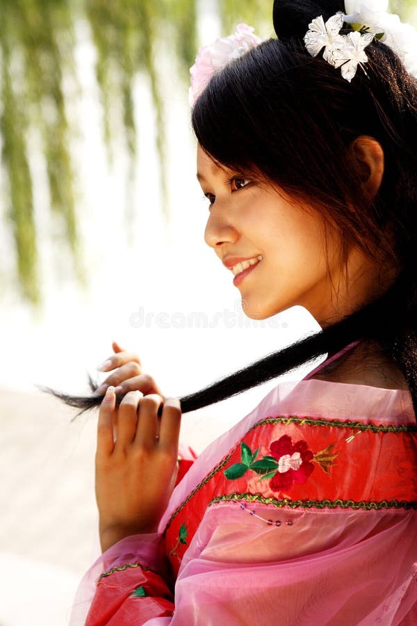 Classical beauty in China. stock image. Image of cloth - 6466483