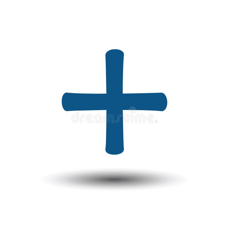 Classical Blue Color Plus Design with Shadow Stock Vector ...