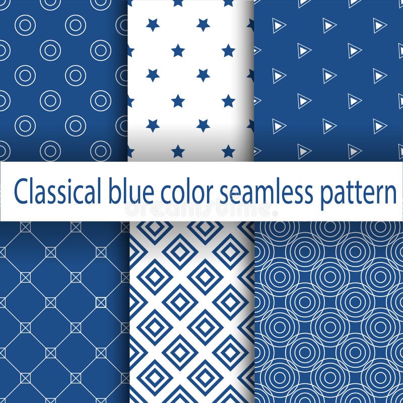 Classical Blue Color Seamless Geometric Pattern . Textile Design ...