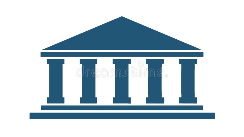 Classical Building with Columns Bank Icon Vector, Vector Design ...