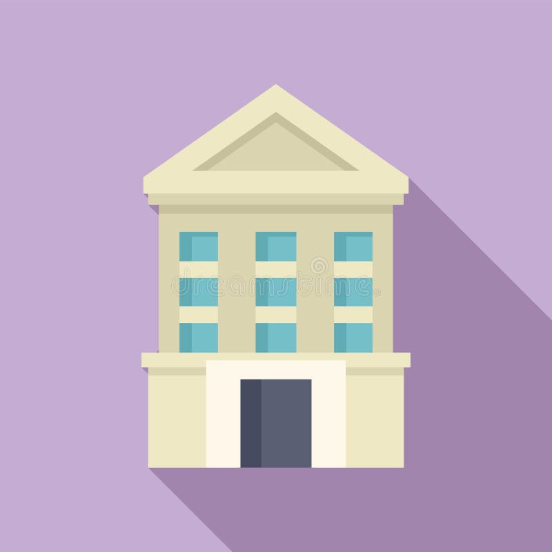 Classical Building Facade with Columns and Glass Windows Stock Vector ...