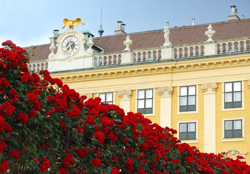Classical Building Facade with a Rose Fence Stock Image - Image of ...