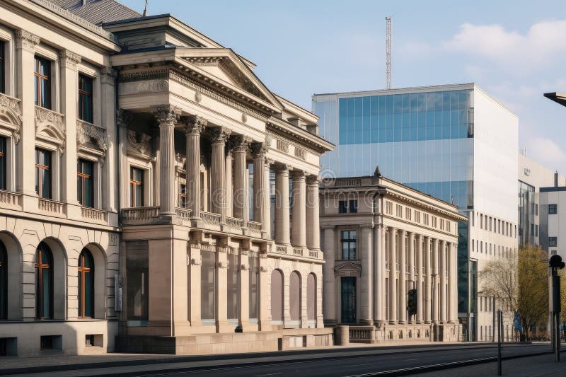 Classical Building in Line with the Past, Surrounded by Modern ...