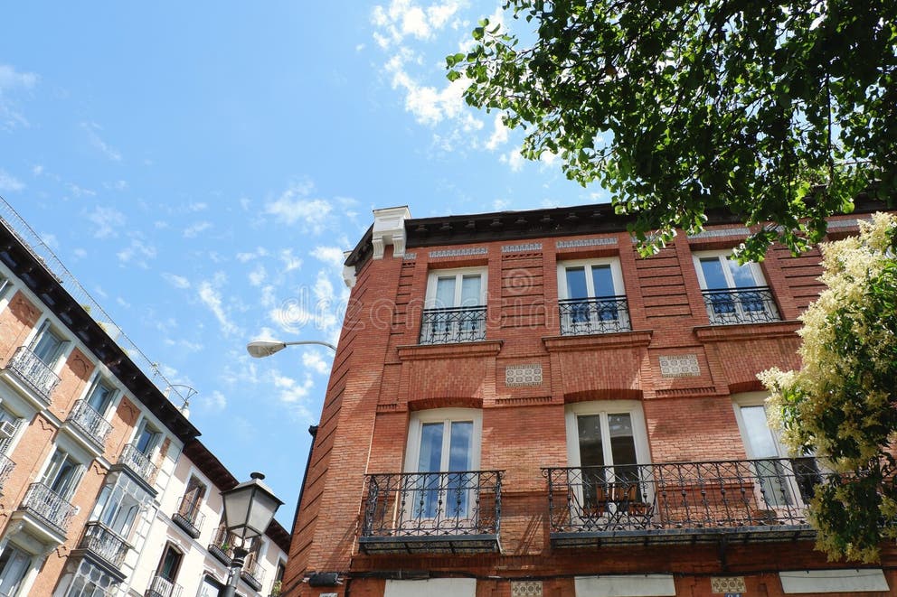 Classical Buildings Made of Bricks in Madrid, Spain. Spanish ...