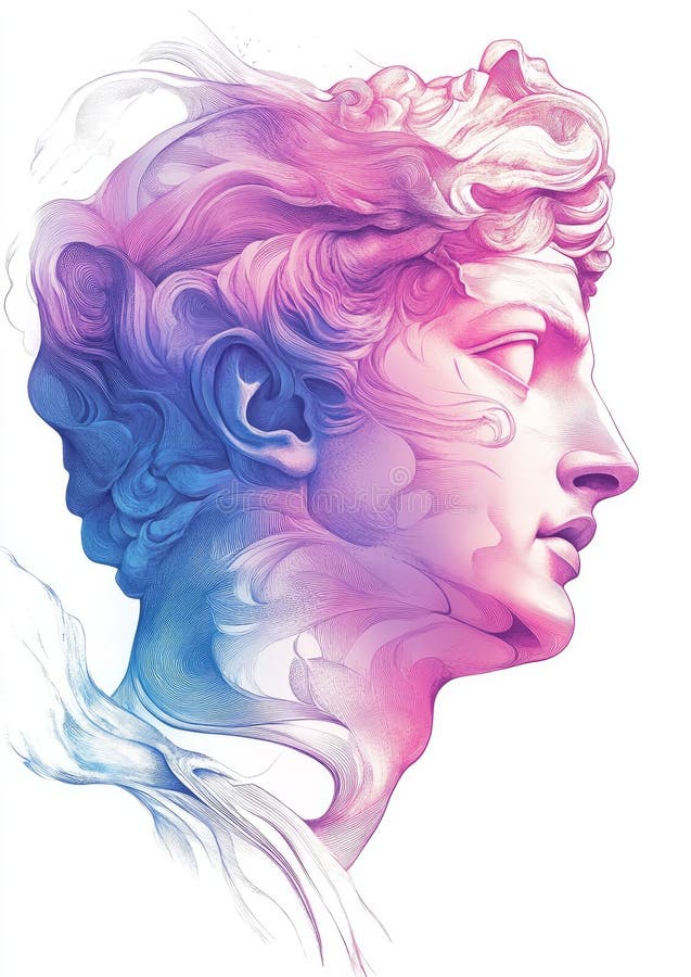 Classical Bust Sketch stock illustration. Illustration of bust - 368337106