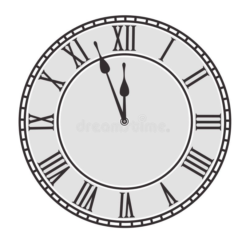 Classical Clock Dial with Two Arrows in Separate Layers. Isolated on ...