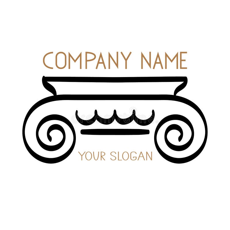 Classical Column Architecture Element. Hand Drawn Column Shape Stock ...