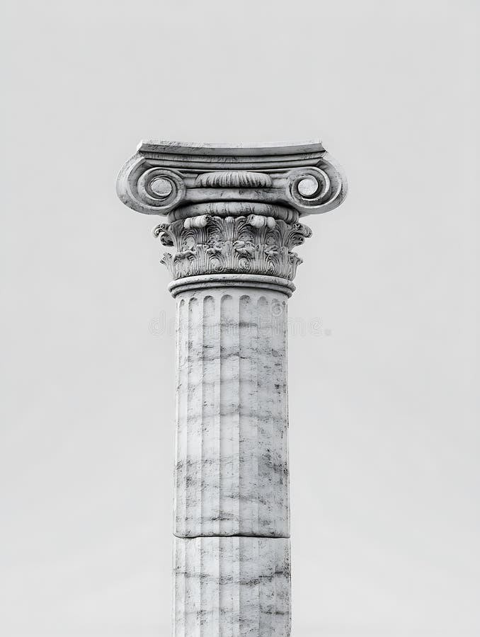 Classical Column Capital and Shaft Detail Architectural Design Element ...