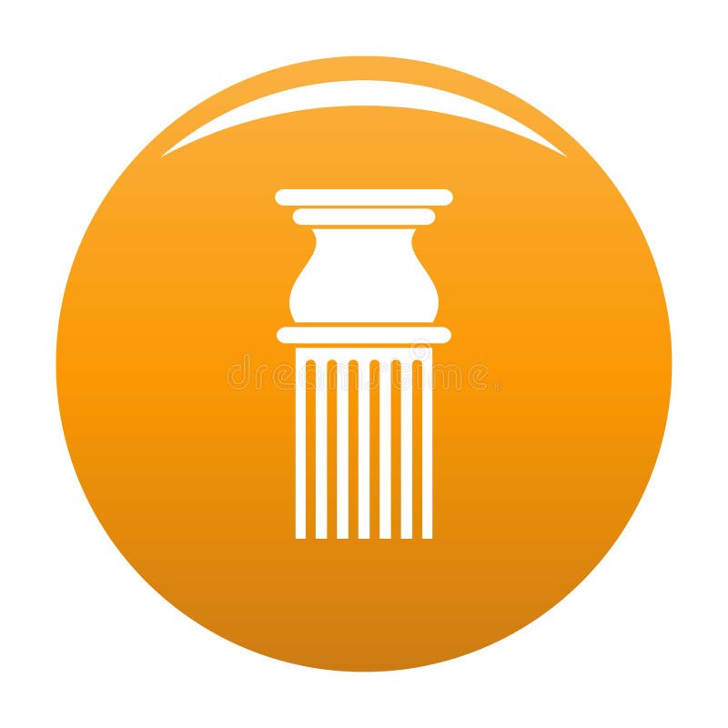 Classical Column Icon Orange Stock Illustration - Illustration of ...