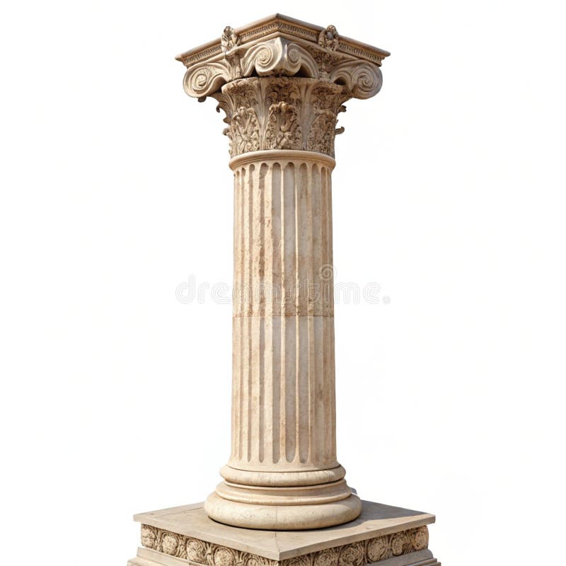Classical Column Isolated on White Background Stock Illustration ...