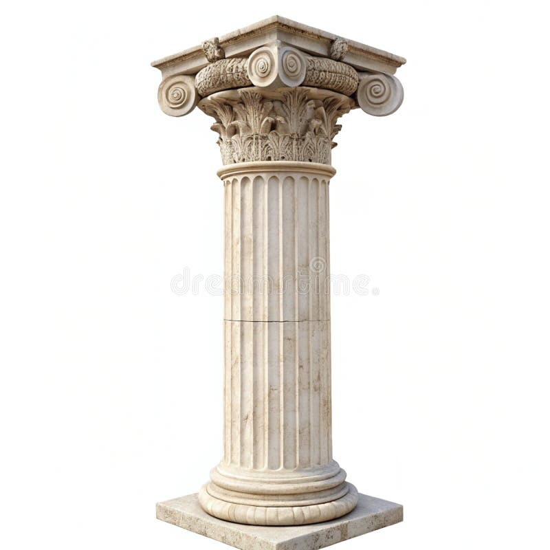 Classical Column Isolated on White Background Stock Illustration ...