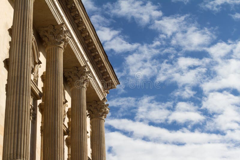 Classical Columns Architecture with Blue Sky Stock Photo - Image of ...