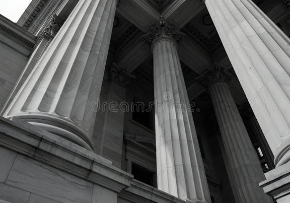 Classical Columns in Shadow Stock Illustration - Illustration of ...