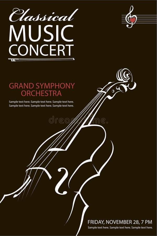 Classical concert poster stock vector. Illustration of placard - 131999828
