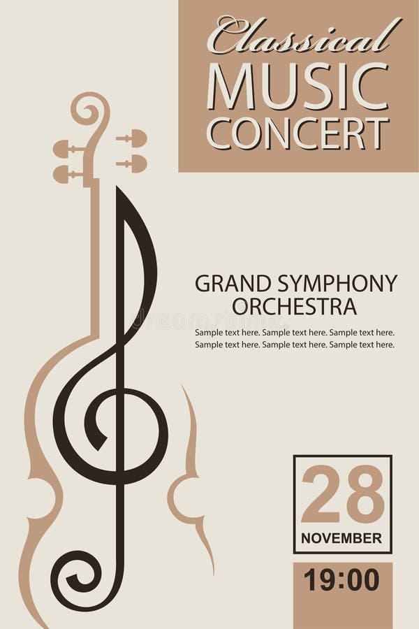 Classical concert poster stock vector. Illustration of concert - 132097750