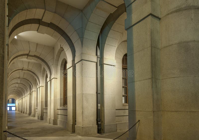 Classical corridor stock photo. Image of financial, galleria - 83847566