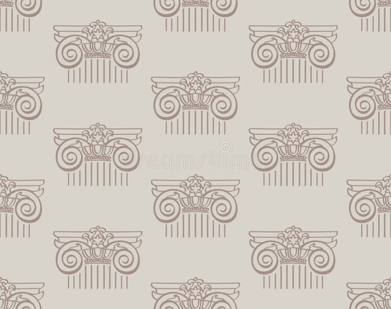 Classical Design with Ancient Ionic Order Columns. Vector Seamless ...