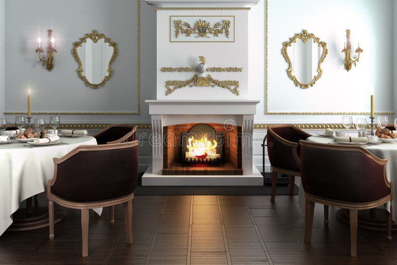 Classical Designed Restaurant Stock Illustration - Illustration of ...