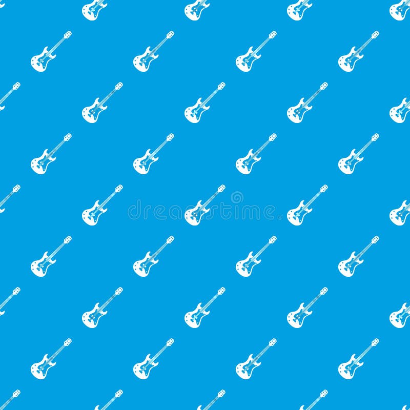 Classical Electric Guitar Pattern Seamless Blue Stock Vector ...