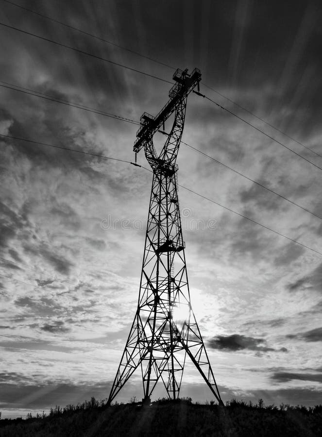 Classical Electrical Power Lines Support. Alternative Types of Energy ...