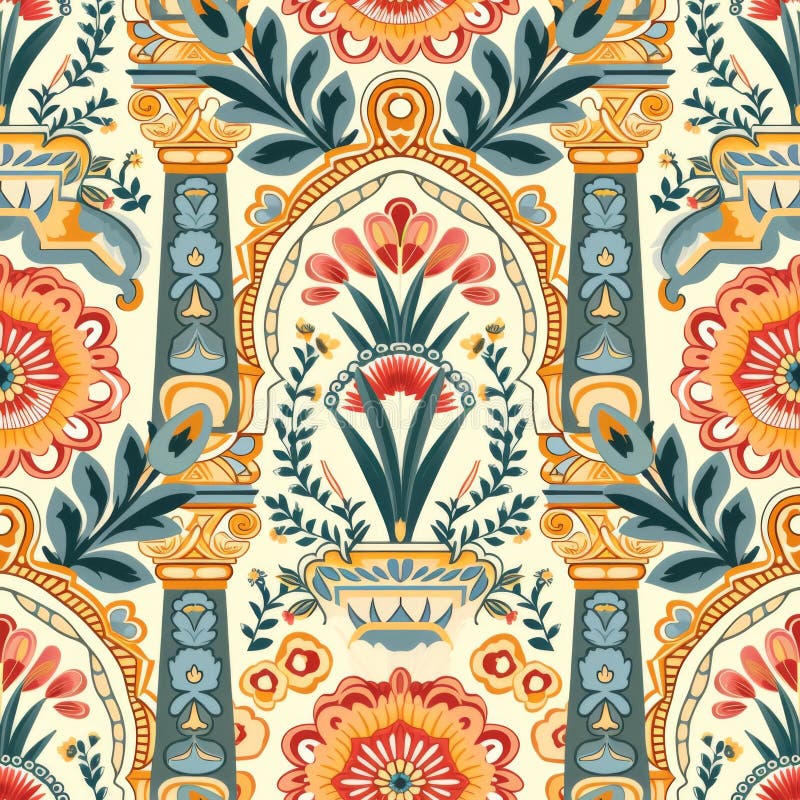 Classical Elegance: this Seamless Pattern Features Roman Columns ...
