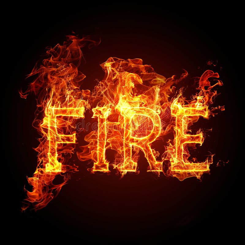 Element of Fire, Written As Text "fire". Earthday. Stock Illustration ...