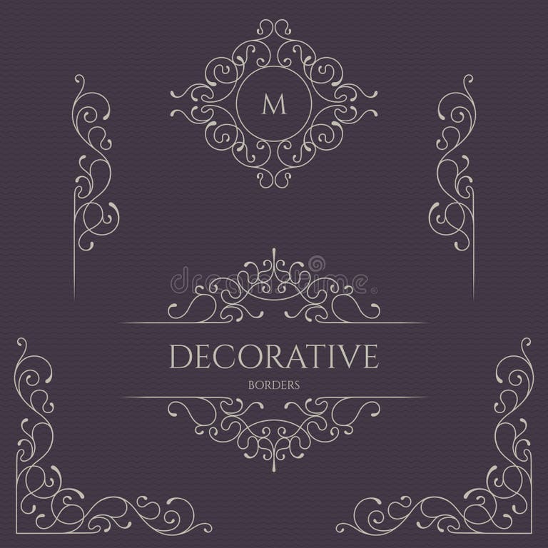 Monogram Borders Stock Illustrations – 2,656 Monogram Borders Stock ...
