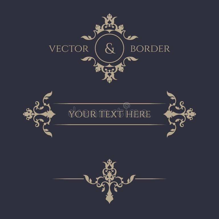 Monogram Borders Stock Illustrations – 3,010 Monogram Borders Stock ...