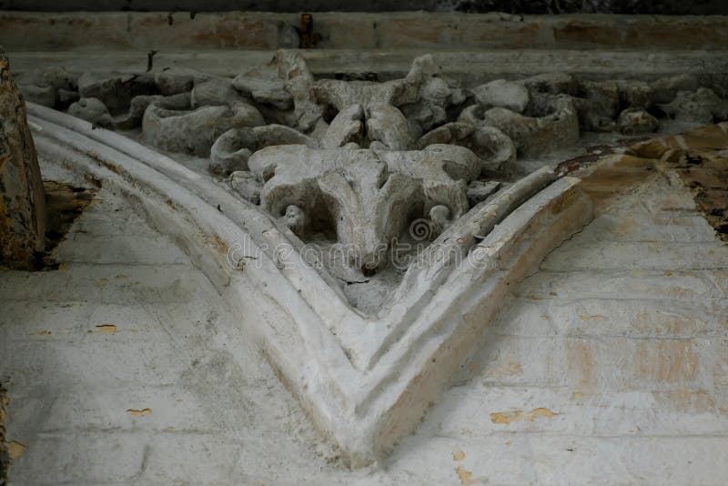 The Classical Facade of the Old House. Ancient Plaster Stock Image ...