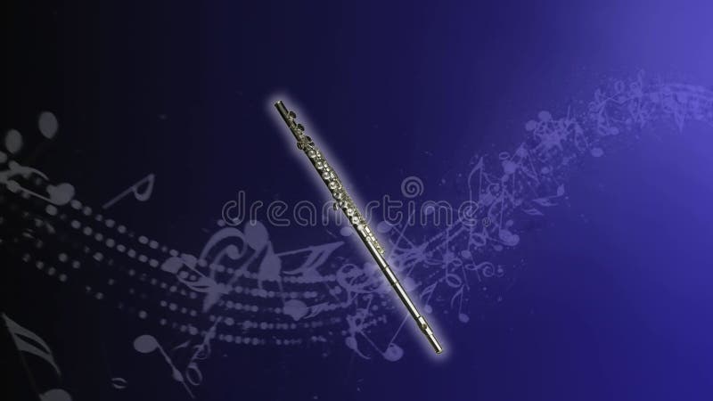 Classical Flute on Blue Background Stock Video - Video of promo ...