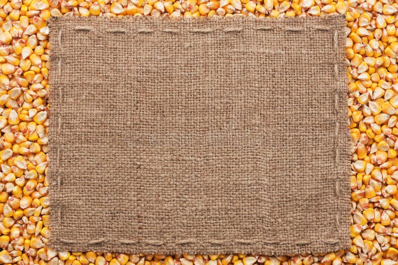Classical Frame Made of Burlap with Grains of Millet Stock Photo ...
