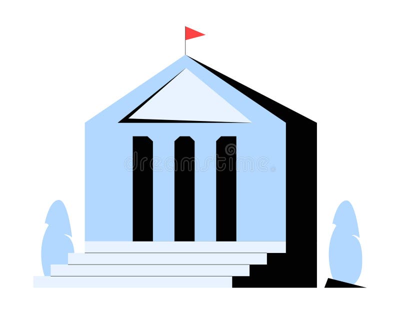 Government Building Background in Flat Vector Illustration Symbolizing ...