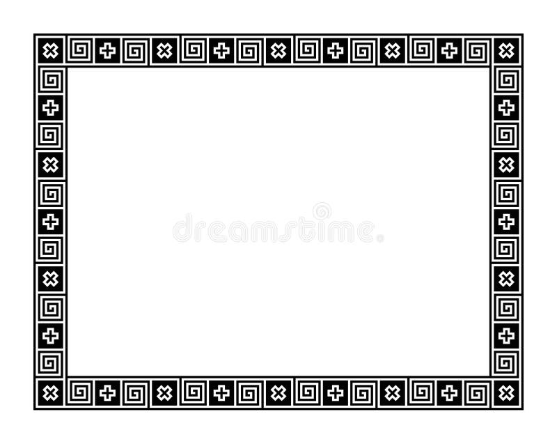 Classical Greek Meander, Rectangle Frame, Made of Seamless Meander Pattern Stock Vector ...